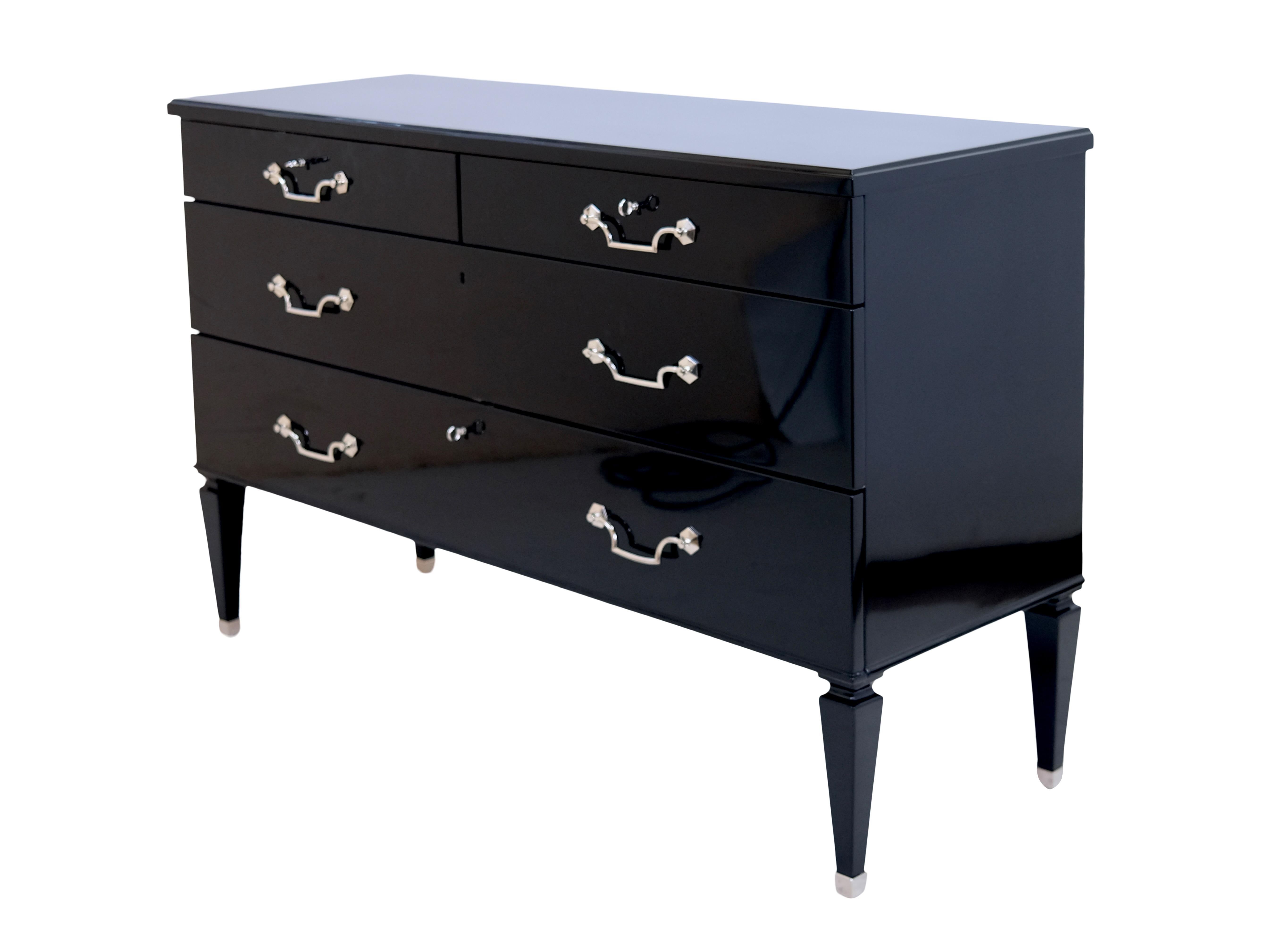 Black Art Deco Commode Alexandre from De Coene Frères Belgium, 1940s at ...