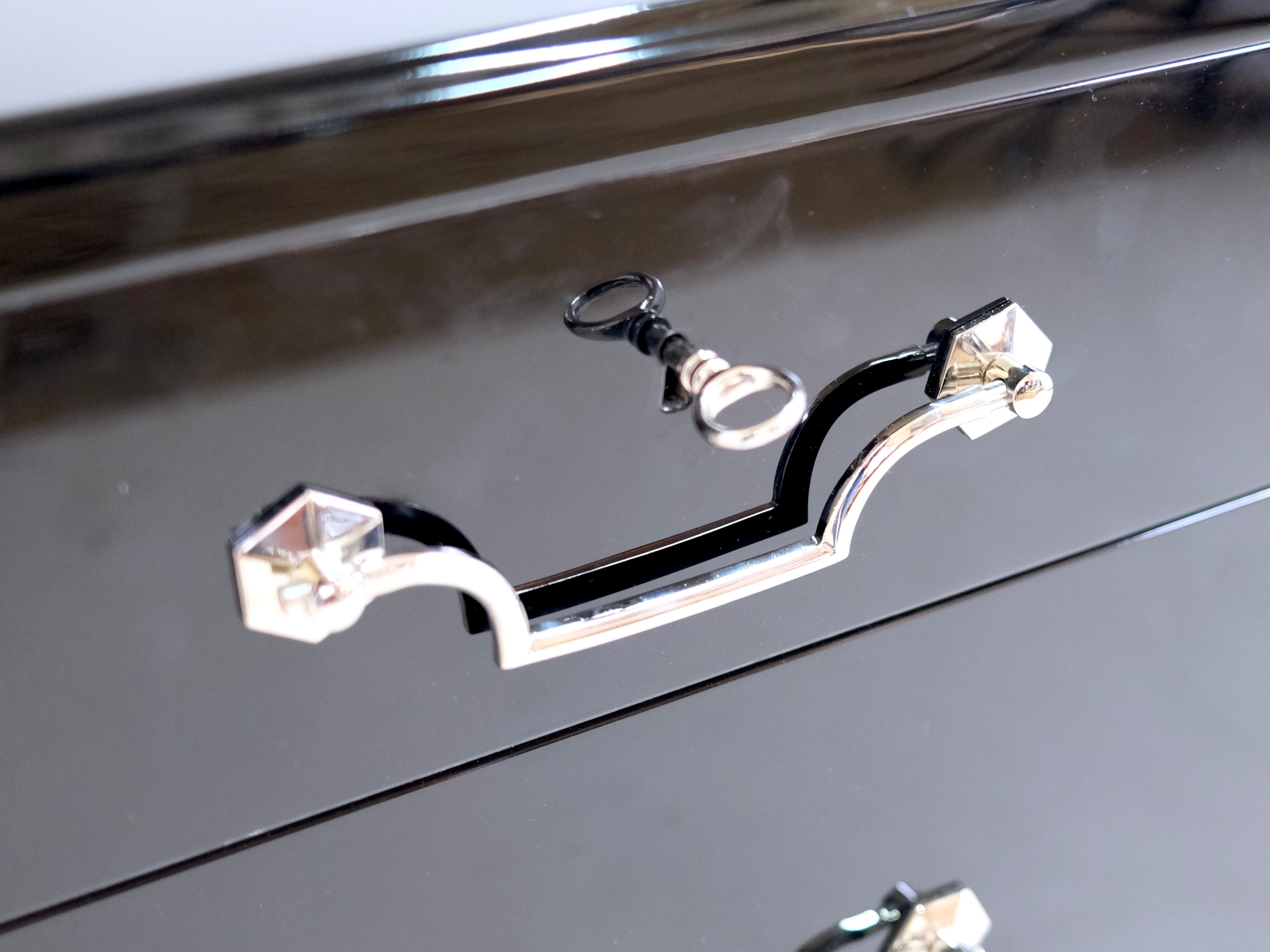 Black Art Deco Commode Alexandre from De Coene Frères Belgium, 1940s at ...