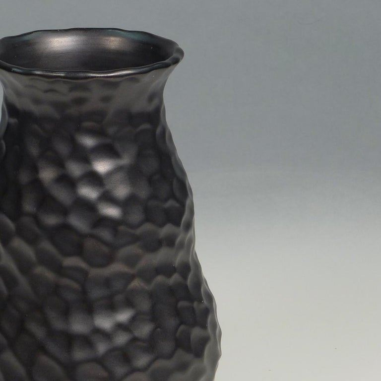 Black Art Deco Dimple Vase For Sale at 1stDibs