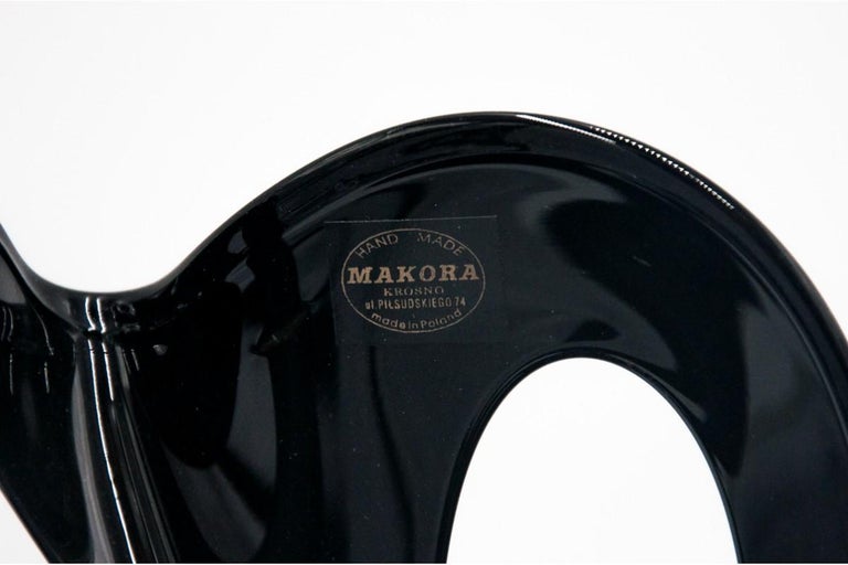 Black Art Glass Decoration, Makora Krosno, Poland, 1990s at 1stDibs