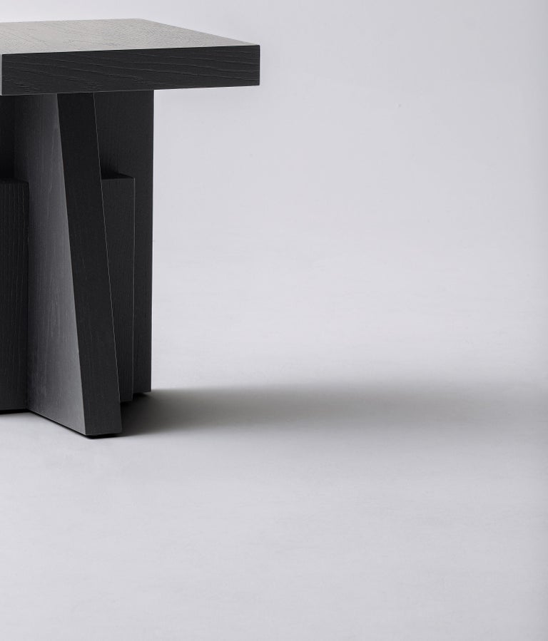 Black Ash Side Table Wolf Sculpted by Lupo Horiōkami For Sale at 1stDibs