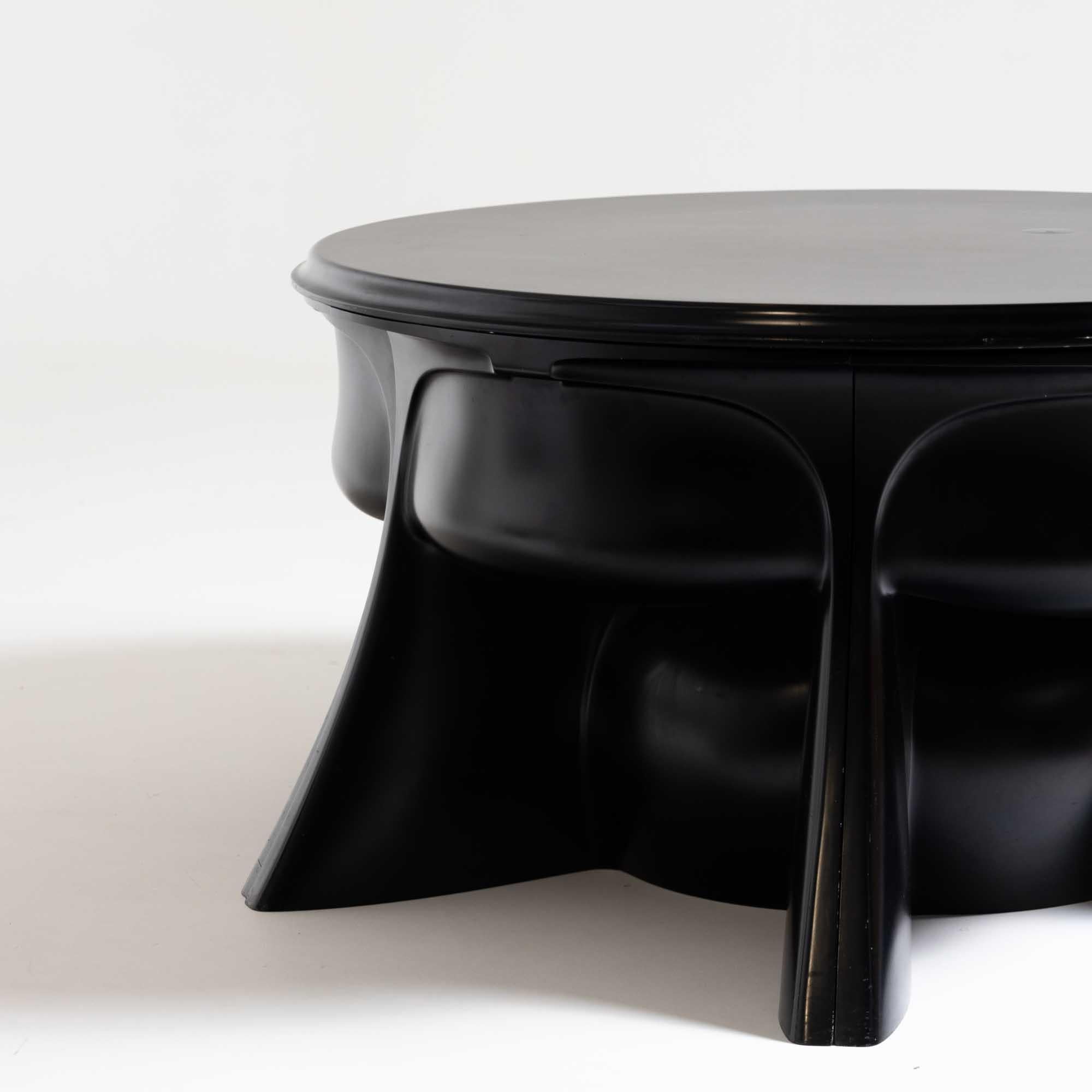 Black Boccio Dining Room Table with Chairs by Pierluigi Spadolini ...