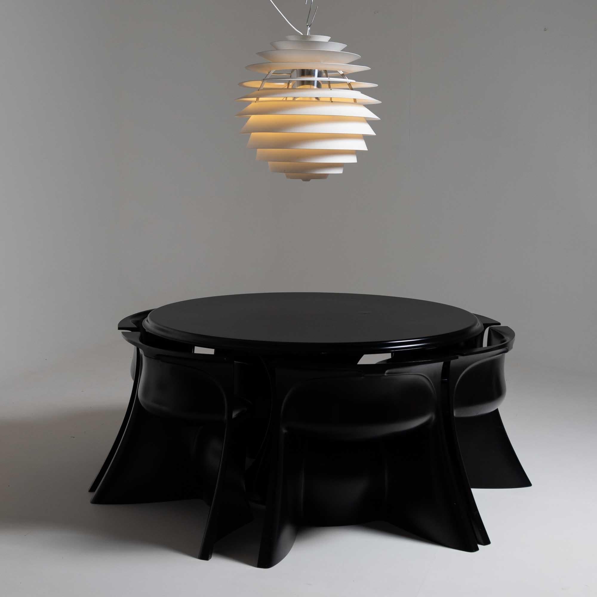 Black Boccio Dining Room Table with Chairs by Pierluigi Spadolini ...