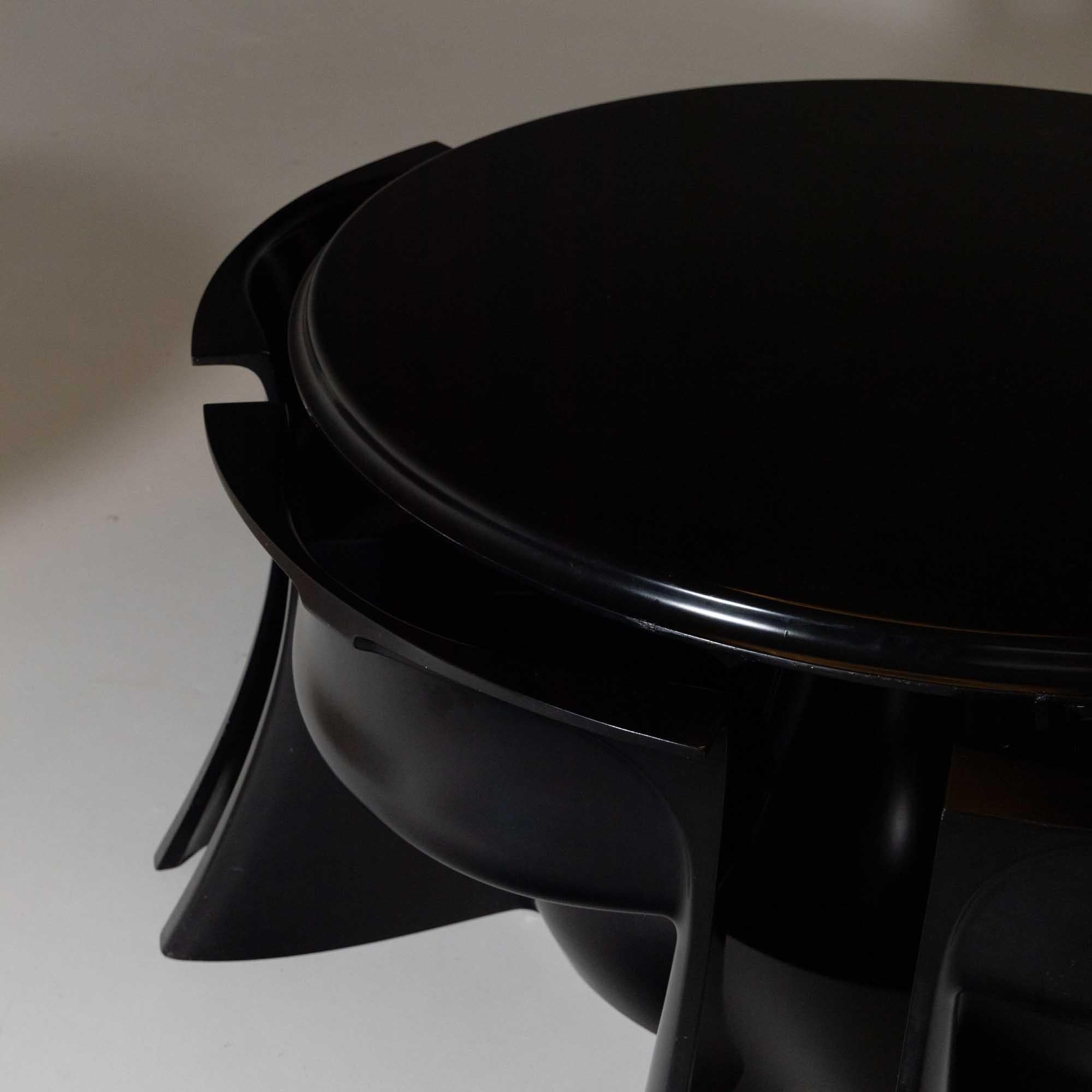 Black Boccio Dining Room Table with Chairs by Pierluigi Spadolini ...