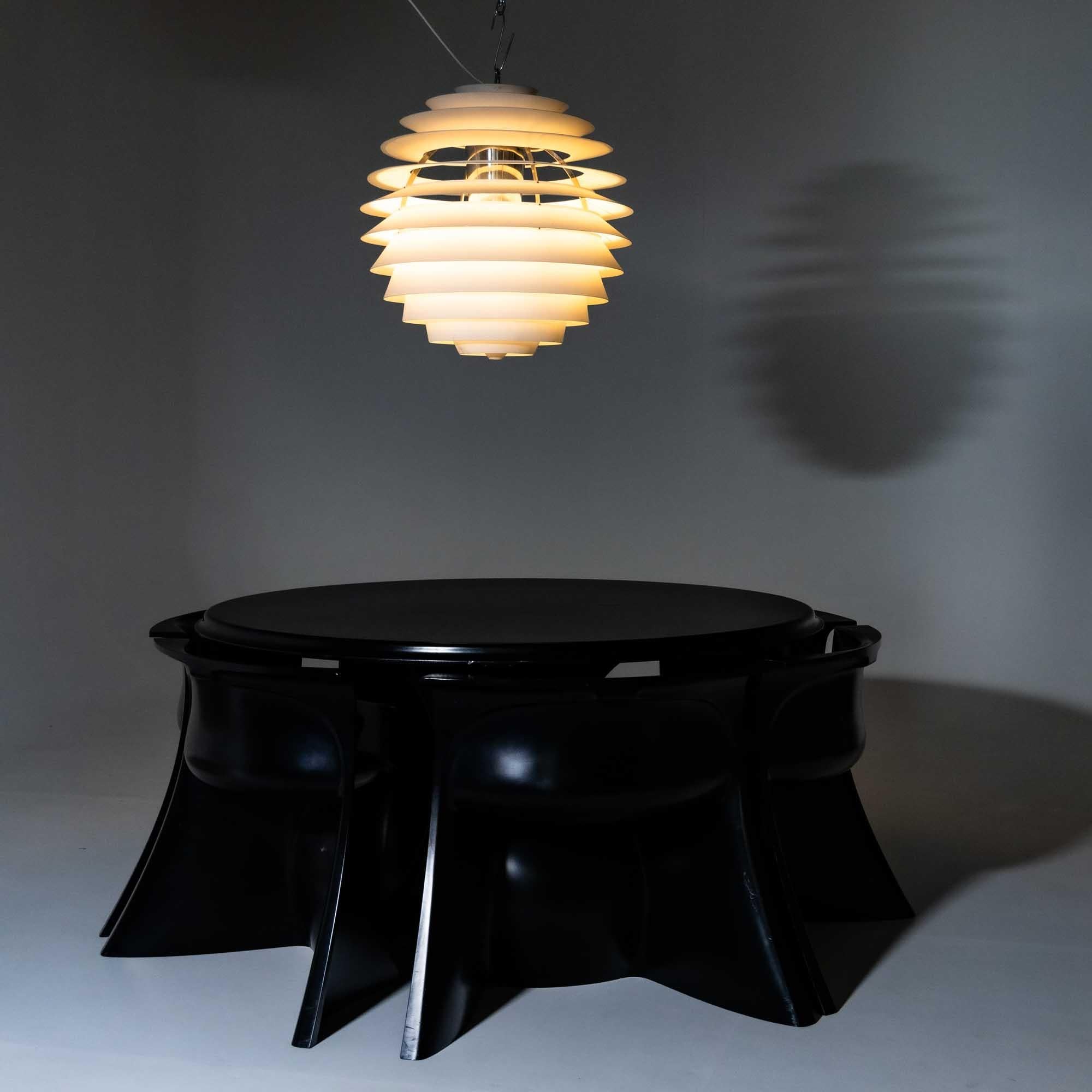 Black Boccio Dining Room Table with Chairs by Pierluigi Spadolini ...