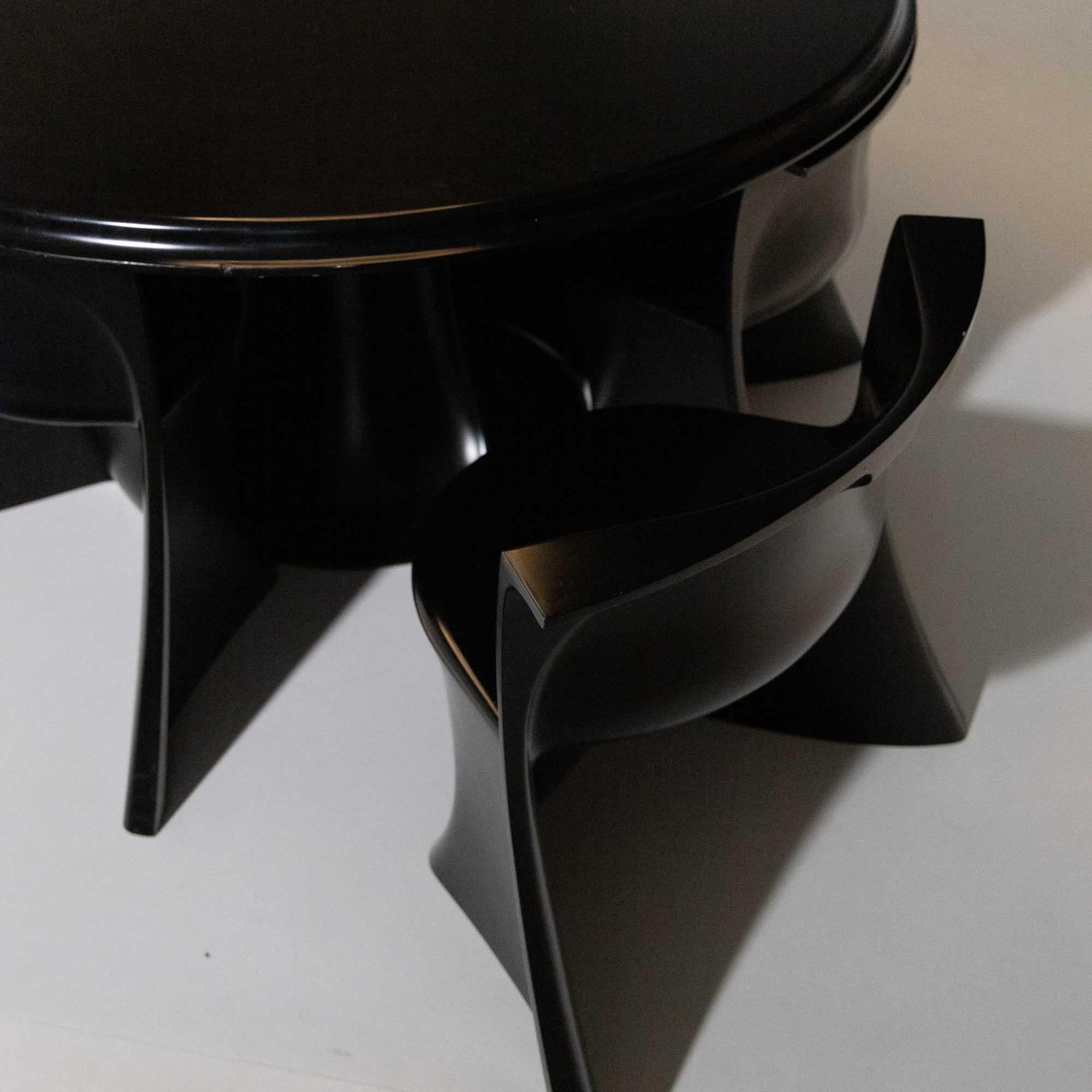 Black Boccio Dining Room Table with Chairs by Pierluigi Spadolini ...