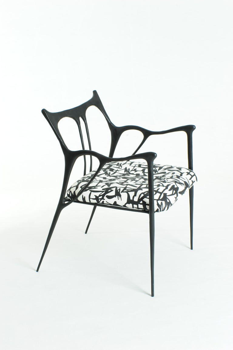 Black Brass Sculpted Chair by Misaya For Sale at 1stDibs