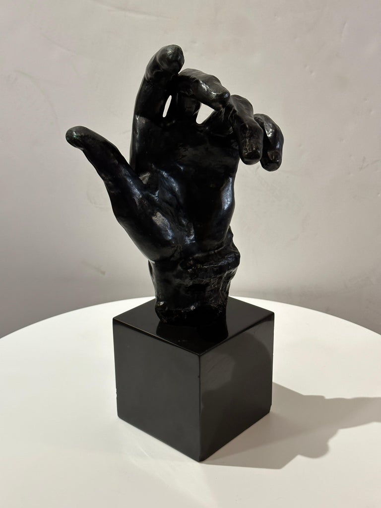 Black Bronze Sculpture of a Hand After August Rodin For Sale at 1stDibs
