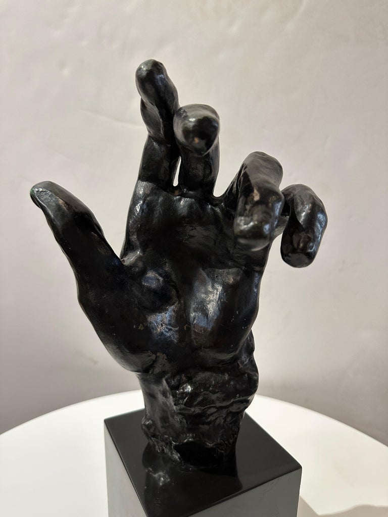 Black Bronze Sculpture of a Hand After August Rodin For Sale at 1stDibs