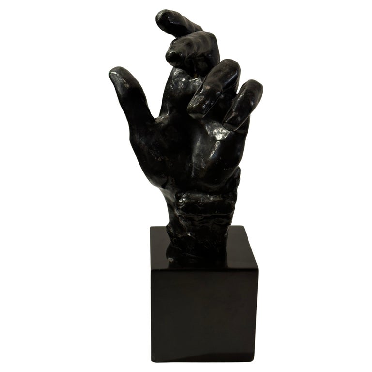 Black Bronze Sculpture of a Hand After August Rodin For Sale at 1stDibs