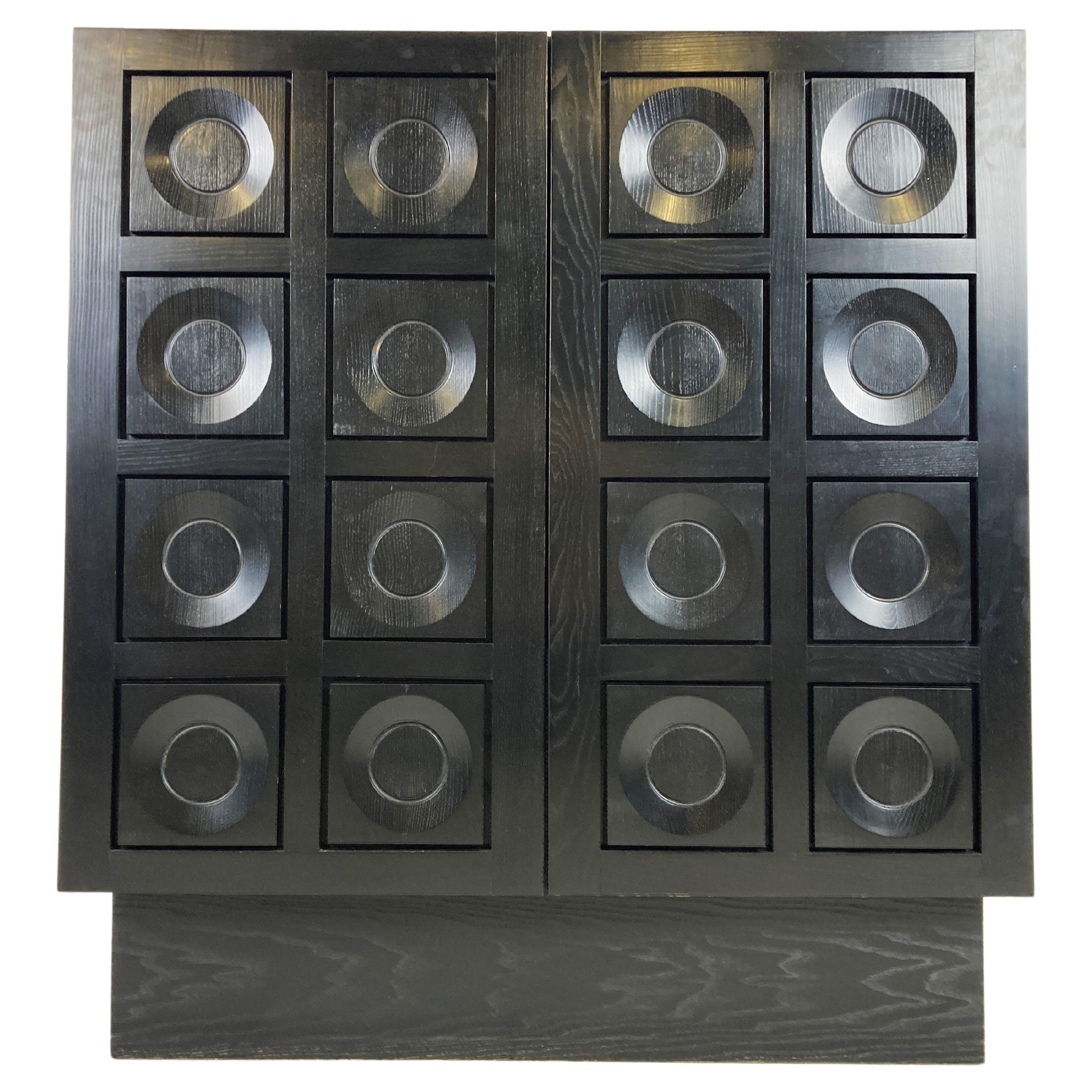Black Brutalist Bar Cabinet, 1970s at 1stDibs