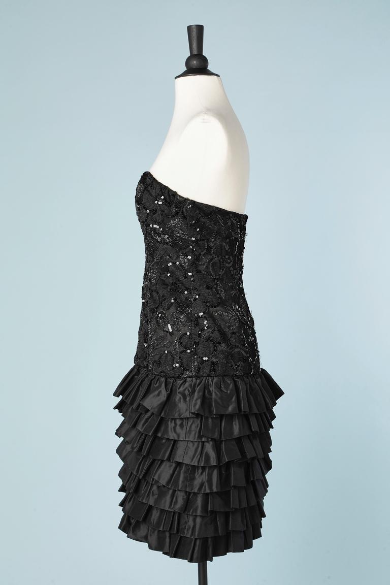 Black bustier cocktail dress C.D de Christian Dior "Robe du soir" For ...