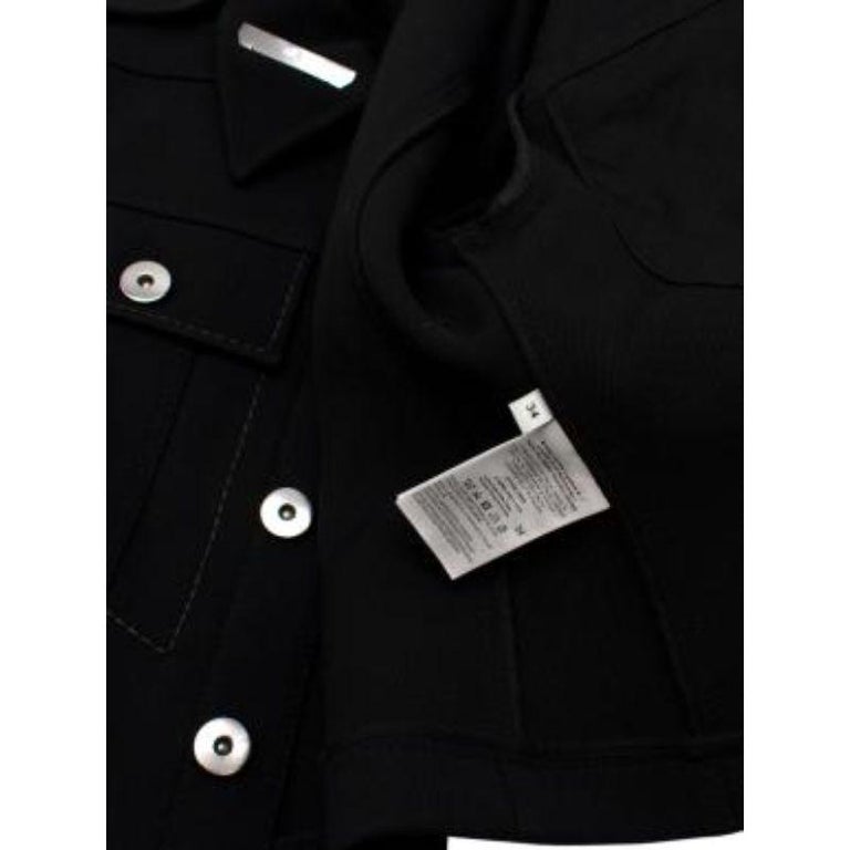 Black Button Up Wool Blend Jacket For Sale at 1stDibs