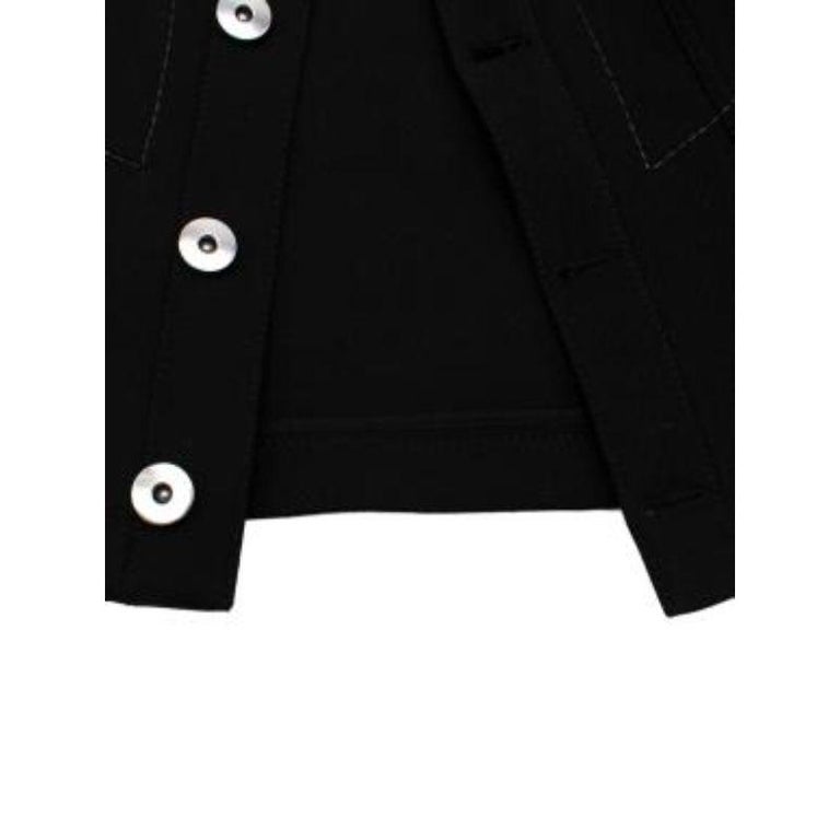 Black Button Up Wool Blend Jacket For Sale at 1stDibs
