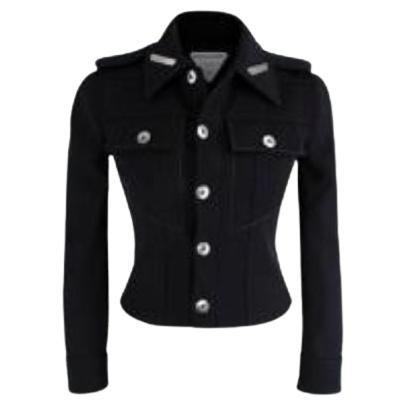 Black Sheer Embellished Sequin Cropped Jacket For Sale at 1stDibs ...