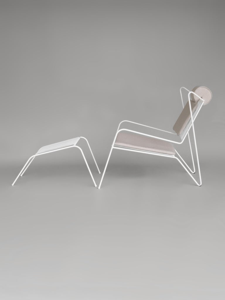 White Capri Easy Lounge Chair with Cushions and Ottoman by Cools ...