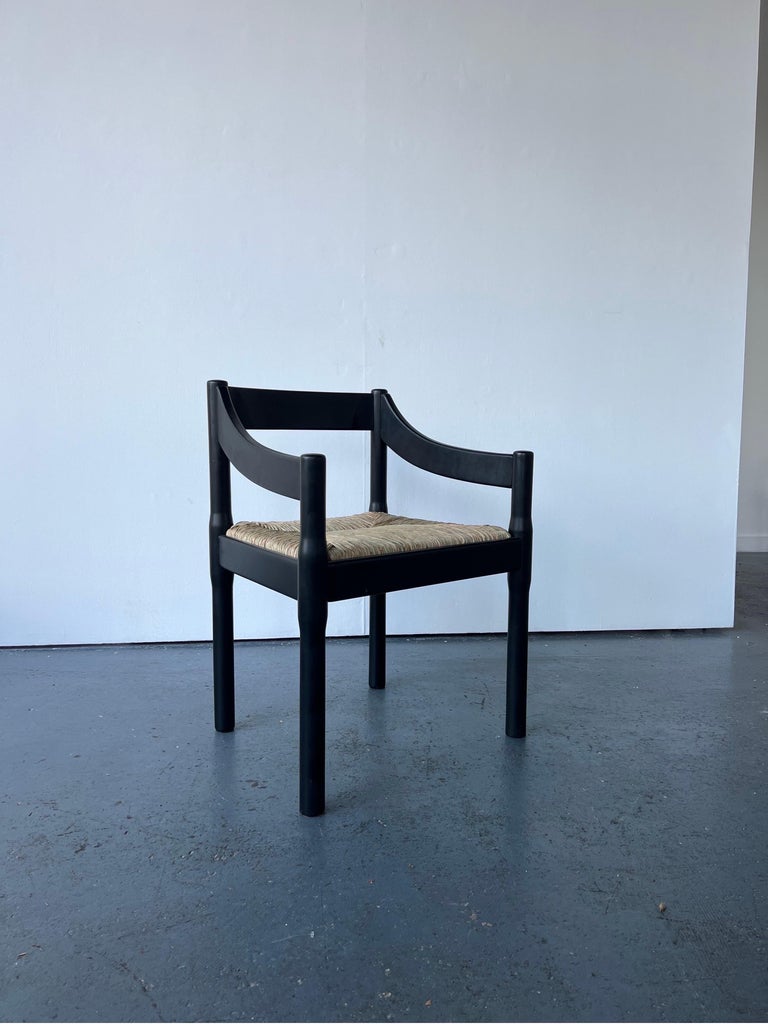 Black Carimate Carver Chair by Vico Magistretti For Sale at 1stDibs