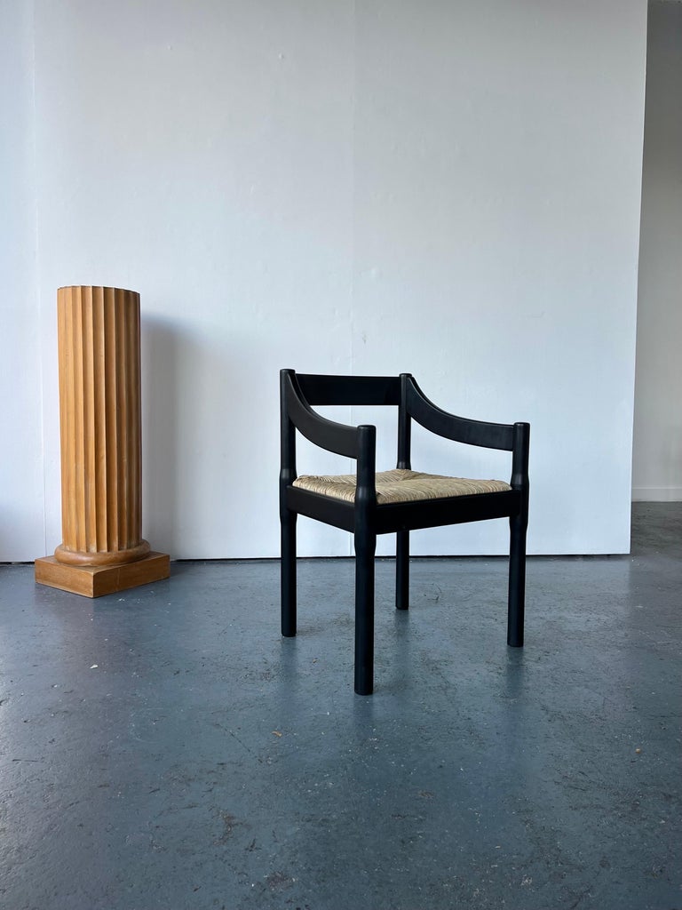Black Carimate Carver Chair by Vico Magistretti For Sale at 1stDibs