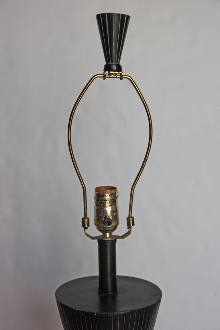 Vintage Wood Lamp With Original Finial And Grasscloth Shade At 1stdibs