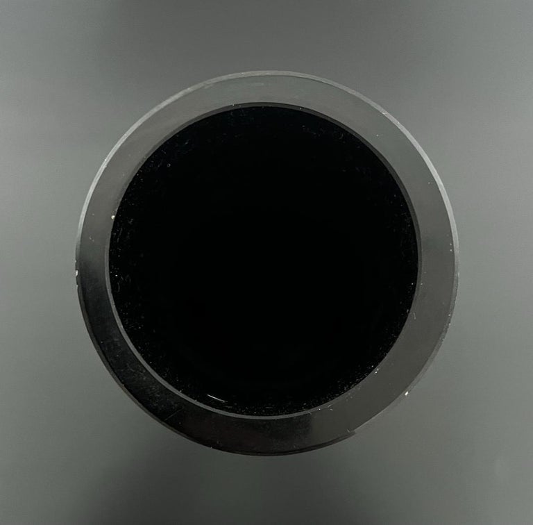 Black Cased Glass Vase with Ribbed Detail, Murano Italy For Sale at 1stDibs