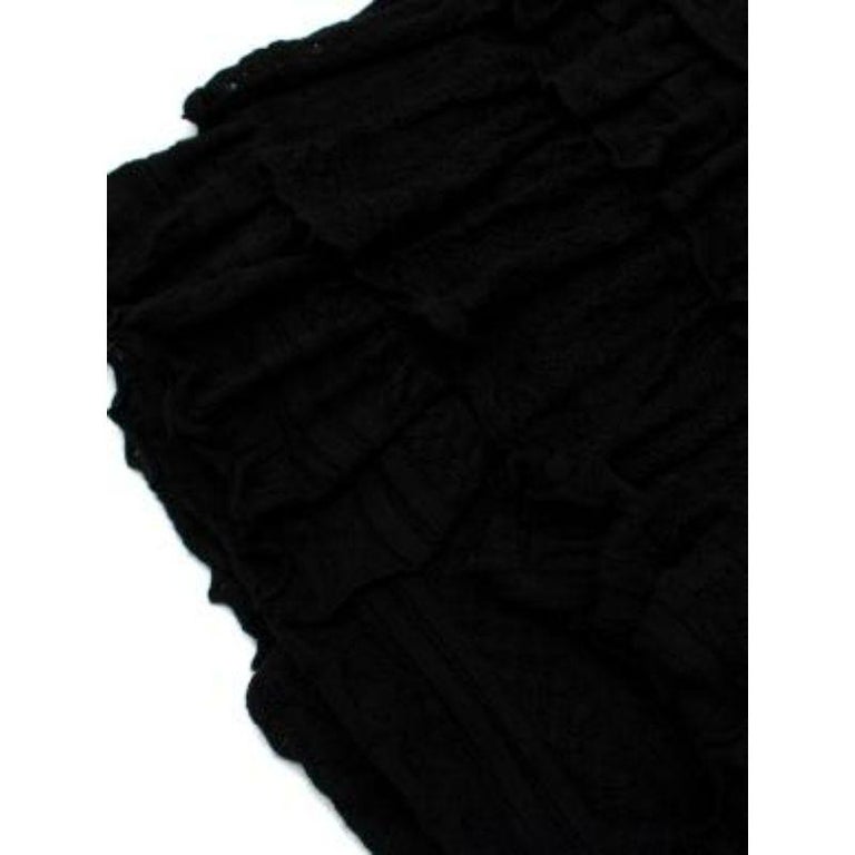 Black Cashmere and Silk Knitted Ruffle Dress For Sale at 1stDibs