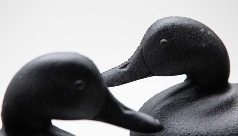 Black Cast Iron Duck Andirons at 1stDibs