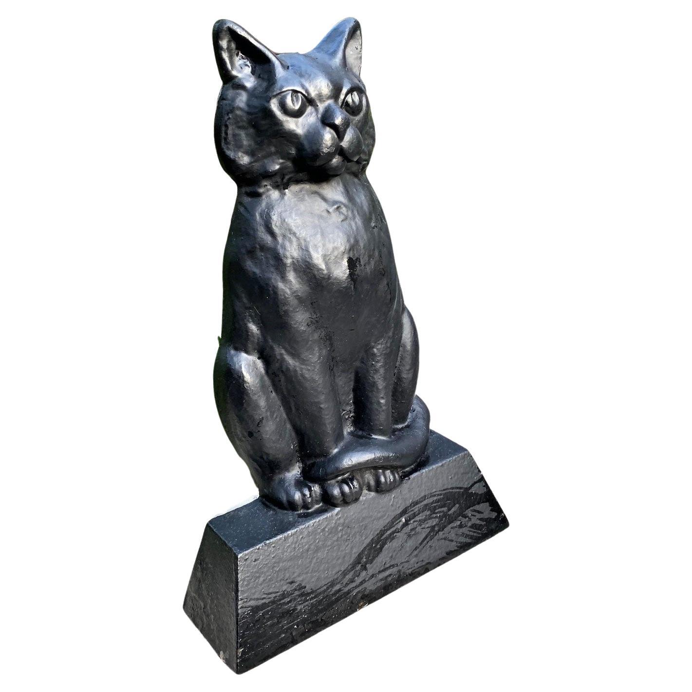 Art Deco Cast Iron Cat by Hubley For Sale at 1stDibs
