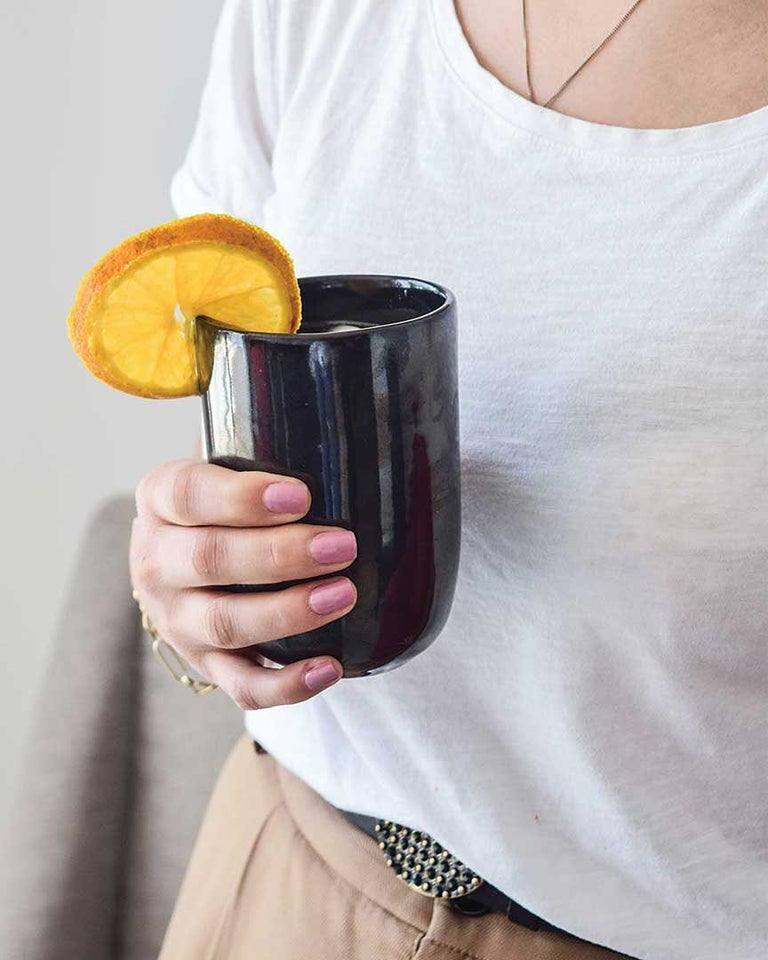 Black Caviar Ceramic Handmade Organic Modern Cups, Set of 4 For Sale at ...