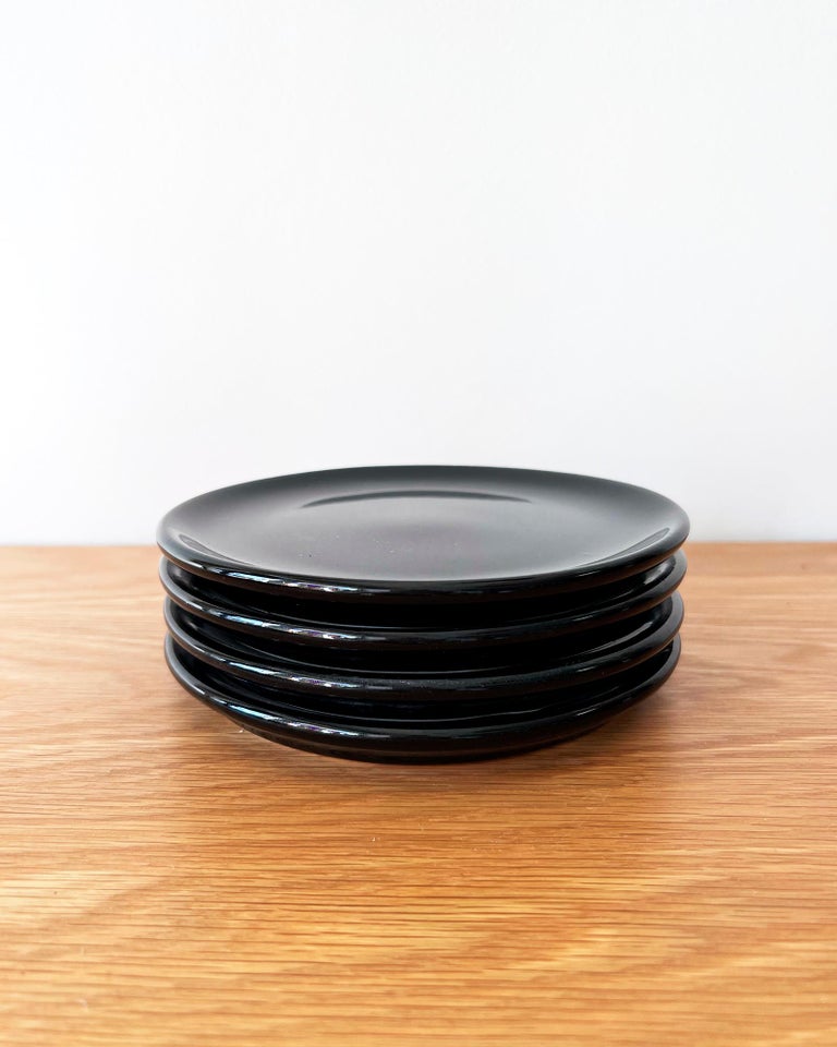 Black Caviar Glazed Handmade Organic Modern Dessert Plates, Set of 4 ...