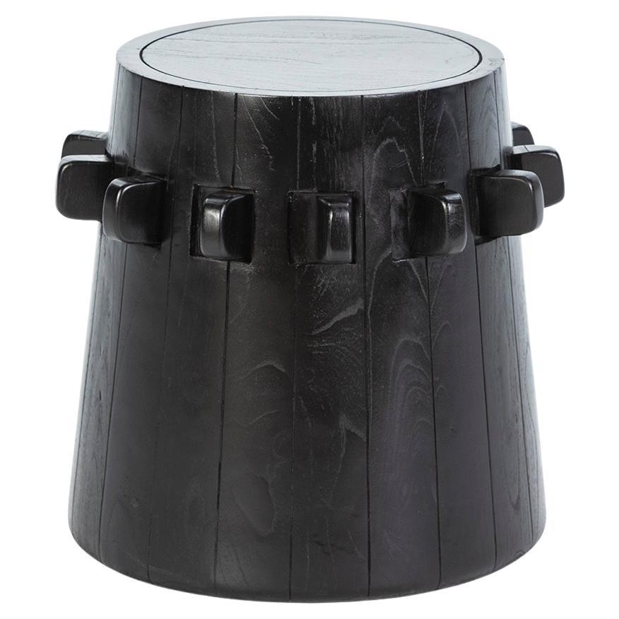 Anthracite Stoneware Stool by Thai Natura For Sale at 1stDibs