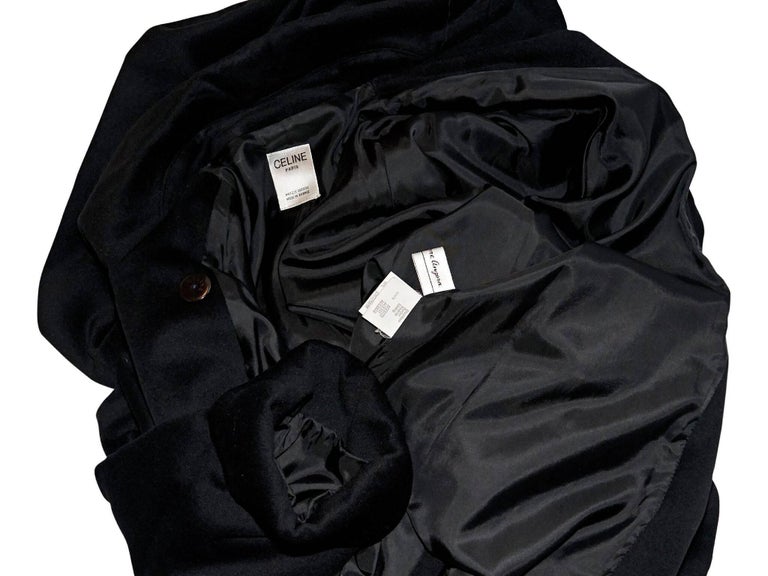 Celine Black Cashmere and Wool Blend Coat For Sale at 1stDibs | celine ...