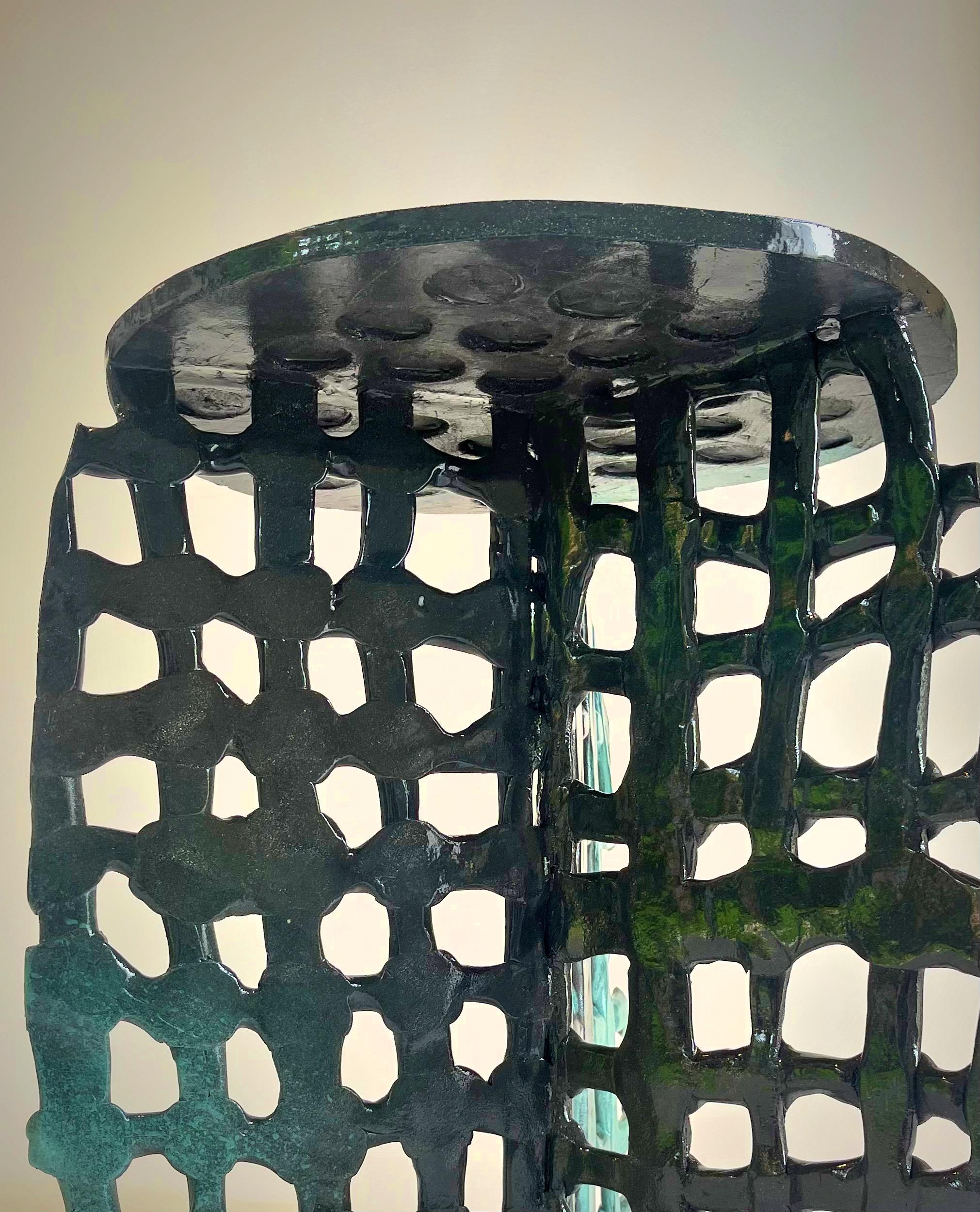 Black ceramic side table in stock For Sale at 1stDibs