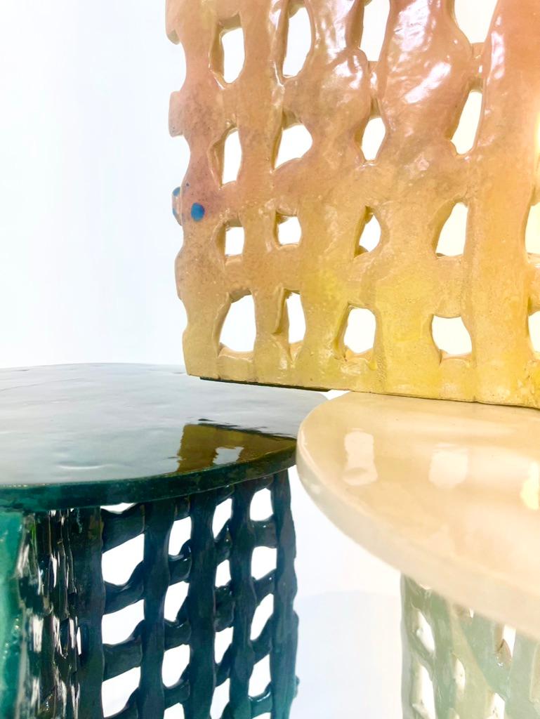 Black ceramic side table in stock For Sale at 1stDibs