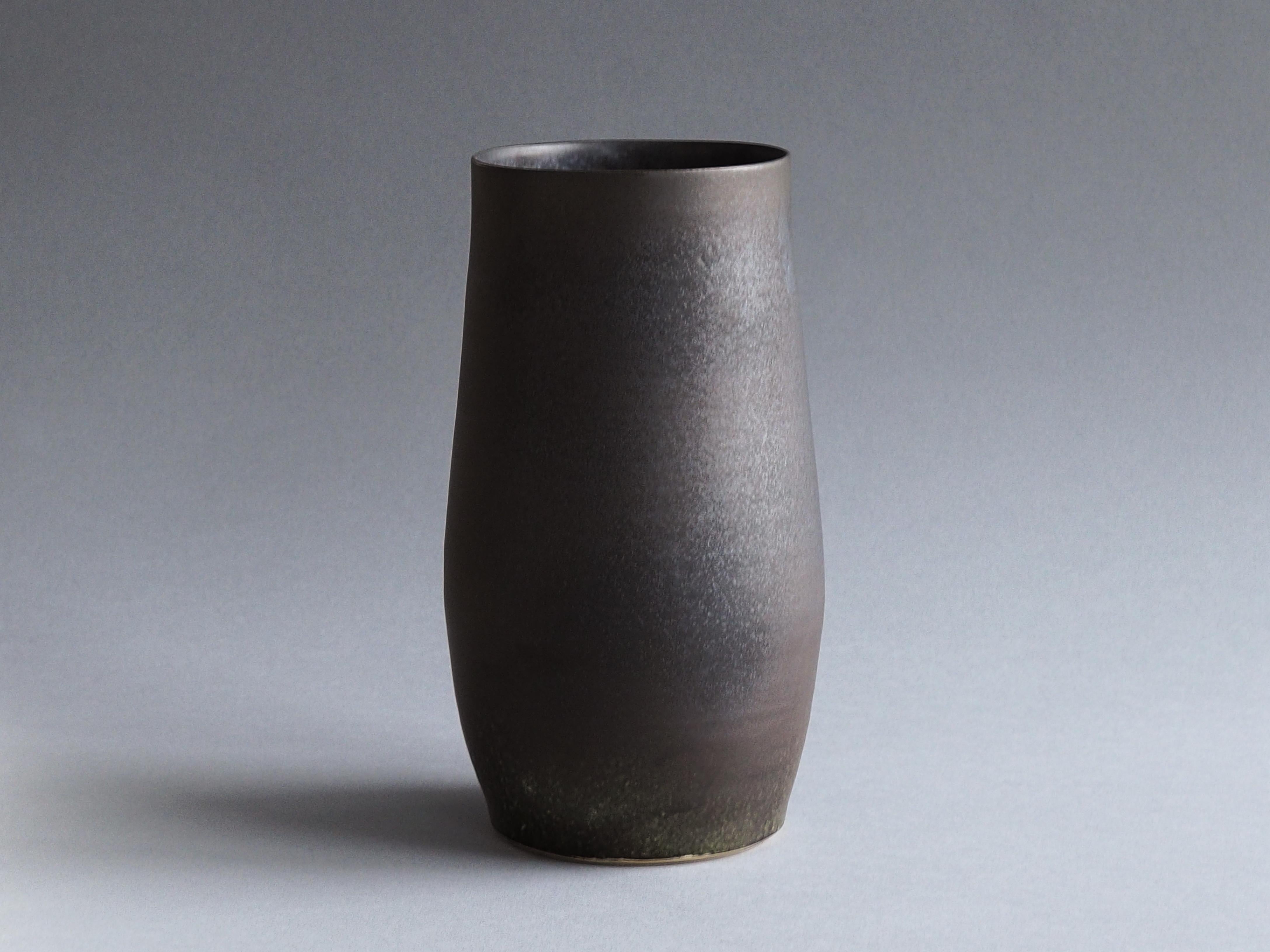 Ceramic Vessel with Metallic Glaze by Tracie Hervy For Sale at 1stDibs