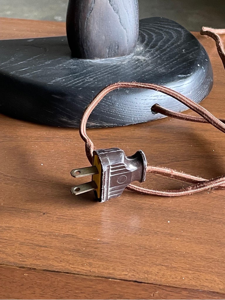 Black Cerused Sculptural Table Lamp Attributed to Yasha Heifetz For ...