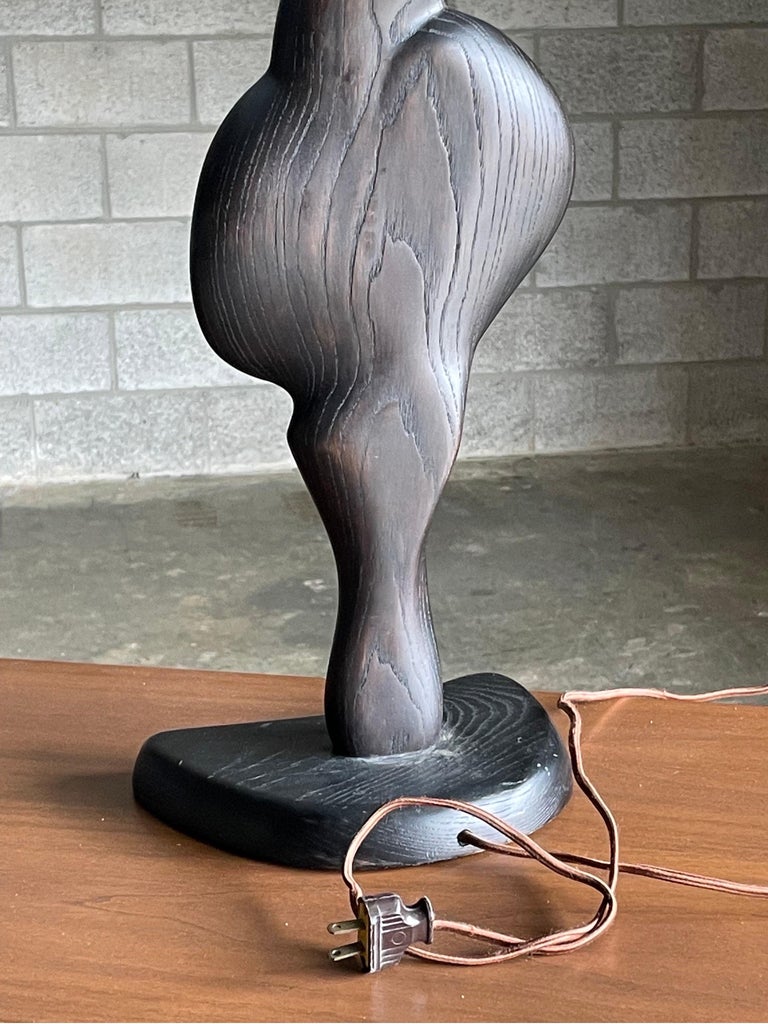 Black Cerused Sculptural Table Lamp Attributed to Yasha Heifetz For ...