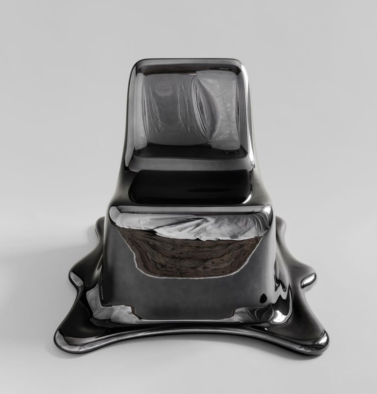 Black Chrome Melting Chair by Philipp Aduatz For Sale at 1stDibs