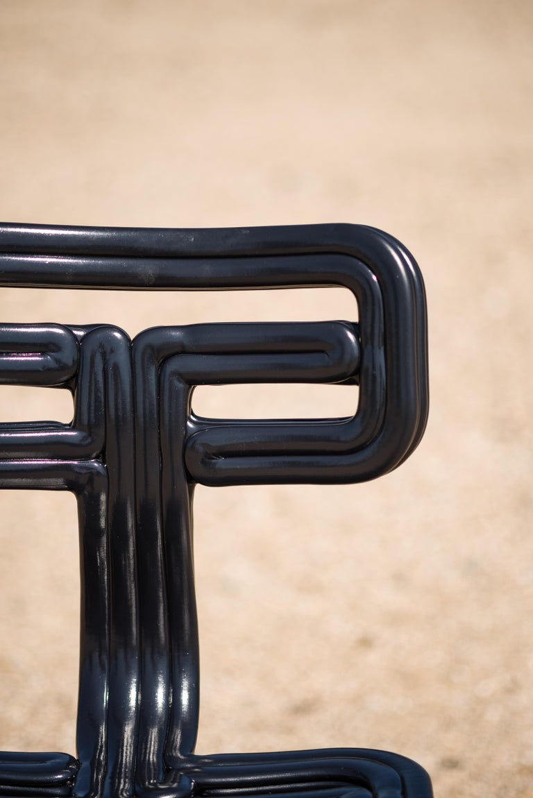 Black Chubby Chair in 3d Printed Recycled Plastic For Sale at 1stDibs