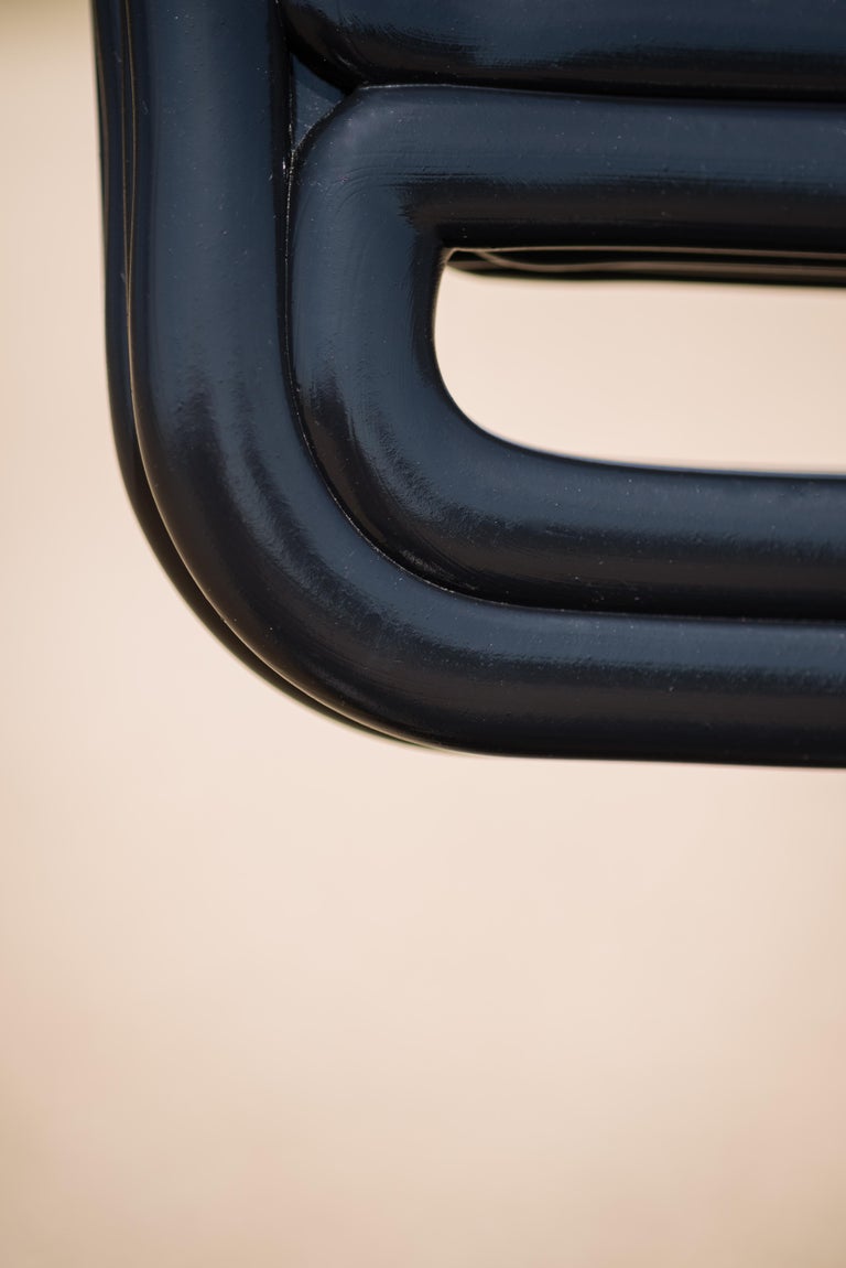 Black Chubby Chair in 3d Printed Recycled Plastic For Sale at 1stDibs