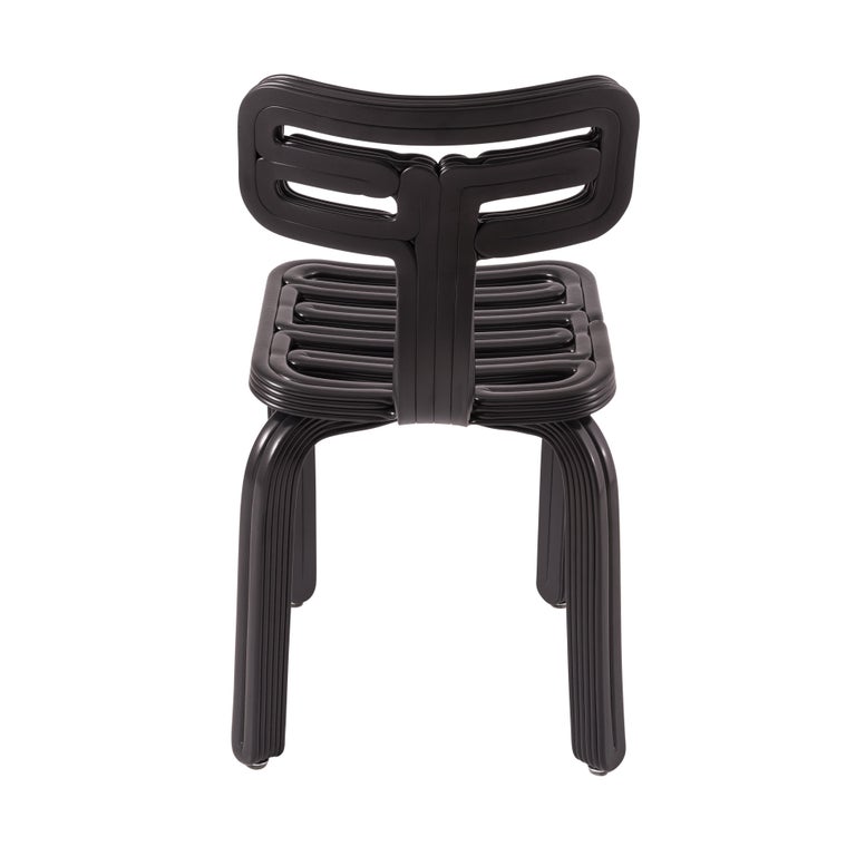 Black Chubby Chair in 3d Printed Recycled Plastic For Sale at 1stDibs
