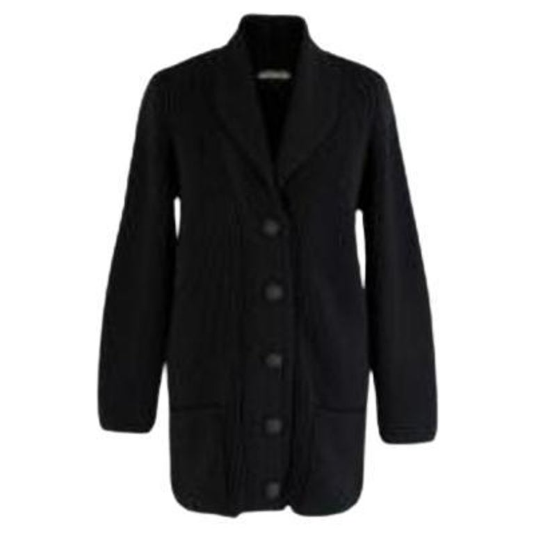 Black Chunky Knit Cardigan For Sale at 1stDibs