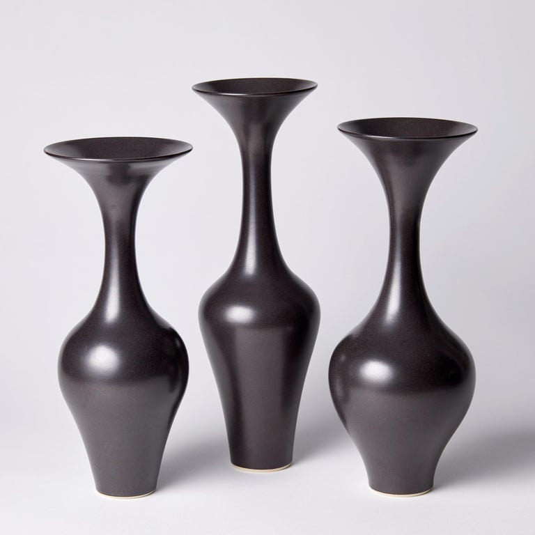 Black Classic Vase II, Unique Black / Ebony Porcelain Vase by Vivienne ...