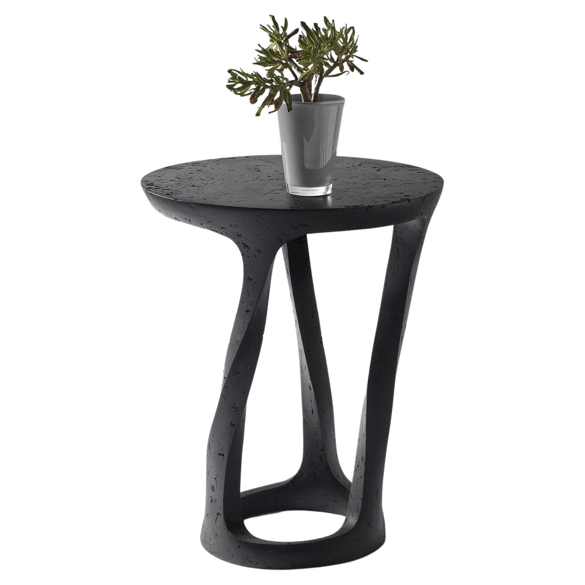Black contemporary tripod side table, interior accent by Donatas Žukauskas For Sale at 1stDibs