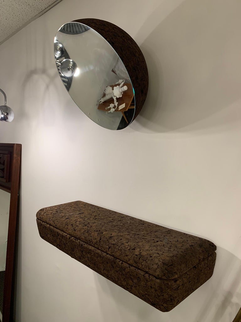 Black Cork Wall Mounted Console and Mirror For Sale at 1stDibs