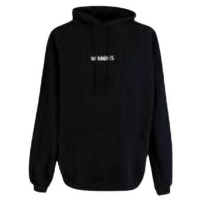 Black cotton logo hoodie For Sale at 1stDibs