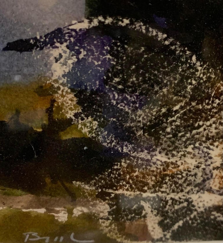 Black, Cream, Rust Gouache Painting by Artist Jean Bonal, France, Mid ...