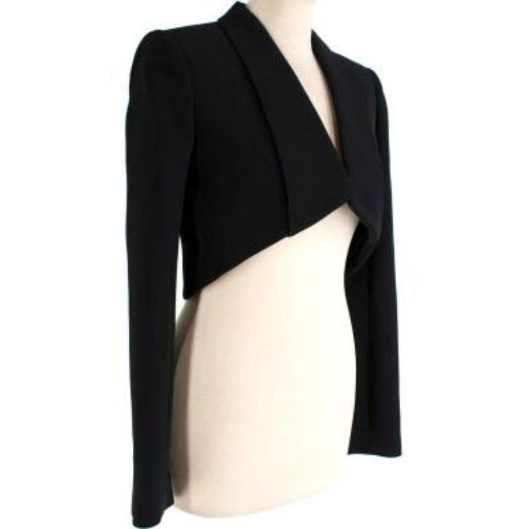 Black Cropped Tie Jacket For Sale at 1stDibs