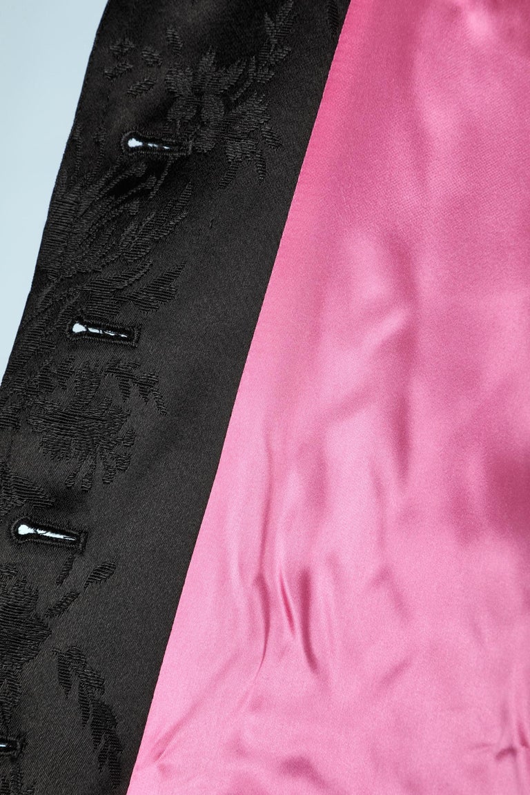 Black damask shirt with jewelry's buttons Yves Saint Laurent Variation ...