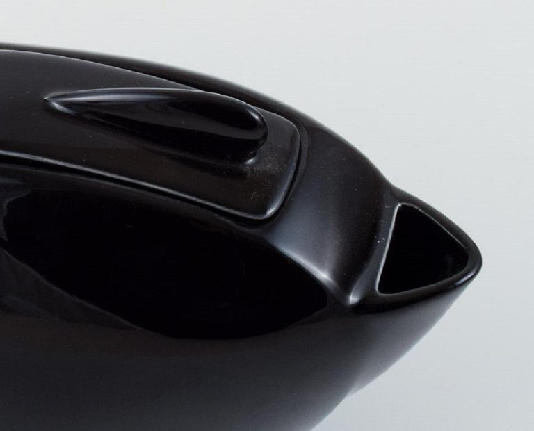 Black Designer Teapot in Porcelain, Late 1900s For Sale at 1stDibs