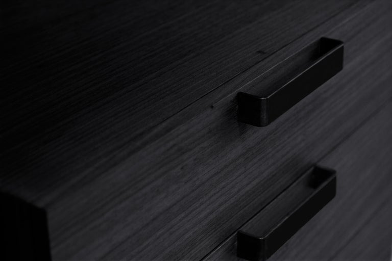 Black Desk Files Drawers Wood metal, Mid-Century Modern style inspired ...